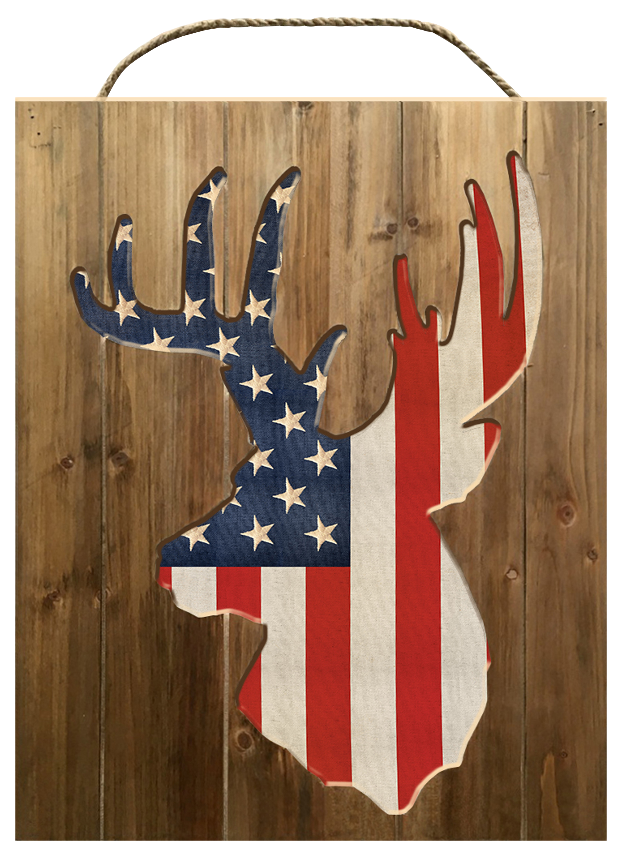 Reflective Art Flag Whitetail Deer Silhouette Wood Wall Decor | Bass ...